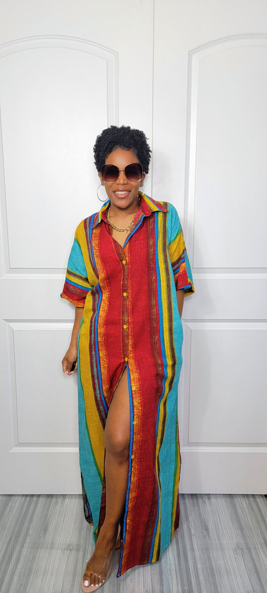 The" Nevada - Shirt Dress (Multicolor) – Janes Beauty Clothing